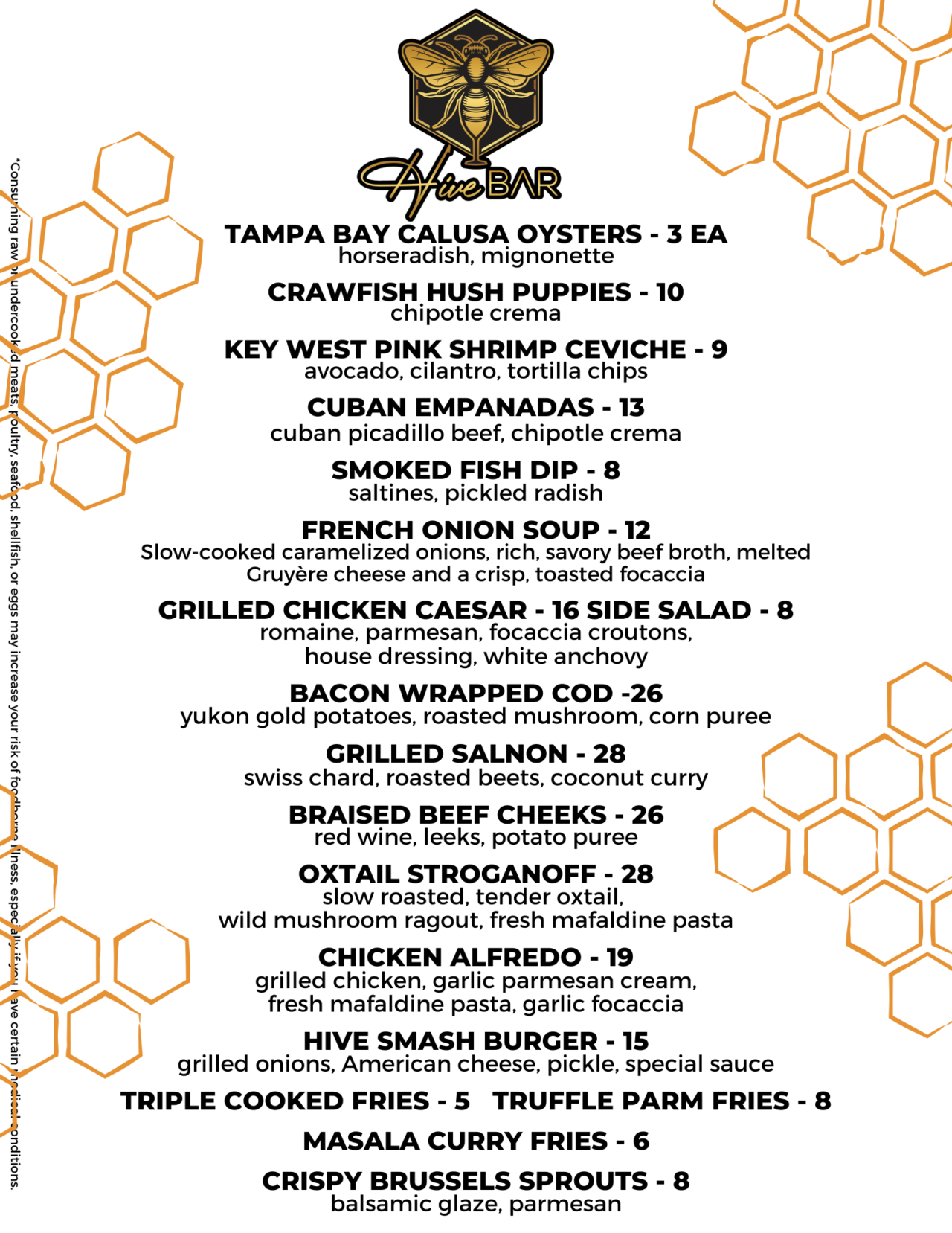 HIVE BAR MENU | The Hive